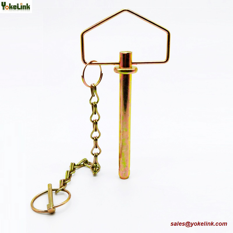 1/2" Forged Hitch Pin with linch pin Zinc Yelow Trailer Hitch Pins