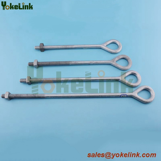 High tensile Galvanized long CSA Oval Eye bolt For electrical fastener