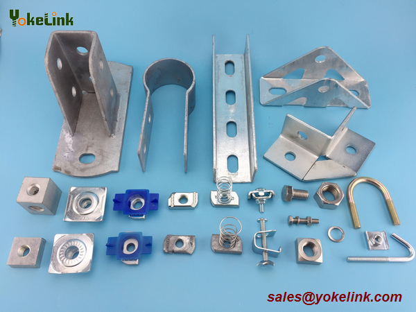 Strut channel seismic bracing fittings of V threaded rod stiffener