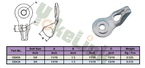 5/8" Forged steel Angle Thimble Eyelet for guying utility poles